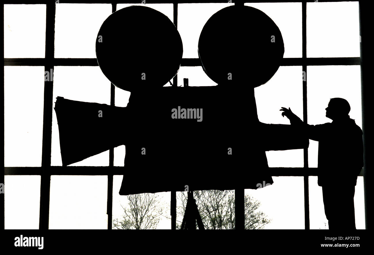 Children build a giant film camera for a school display Stock Photo - Alamy