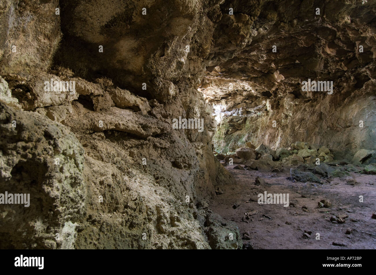 Lava tube Santa Cruz Galapagos National Park Ecuador Stock Photo - Alamy