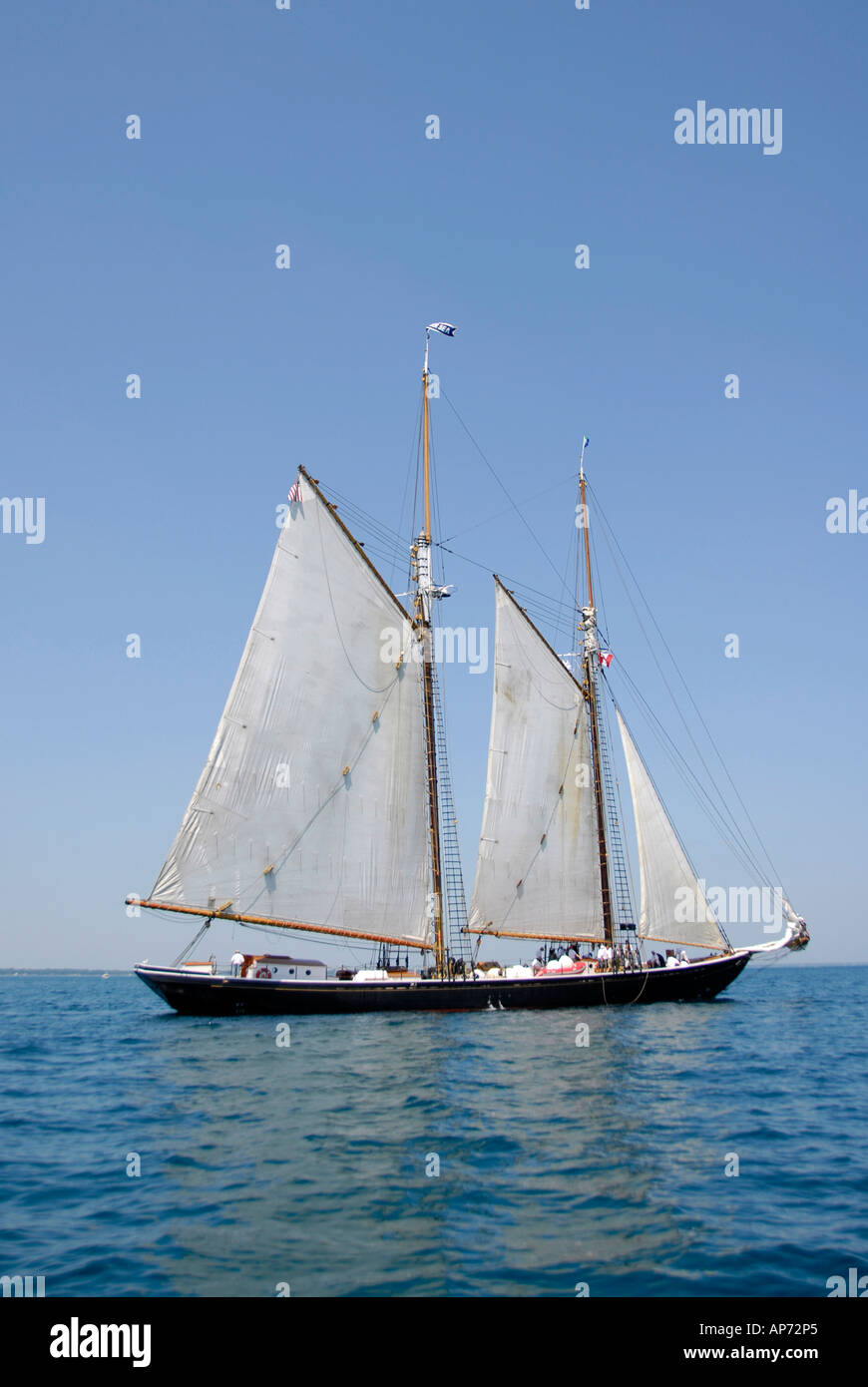 The Tall Ship Highlander sails on Lake Huron at Port Huron Michigan ...