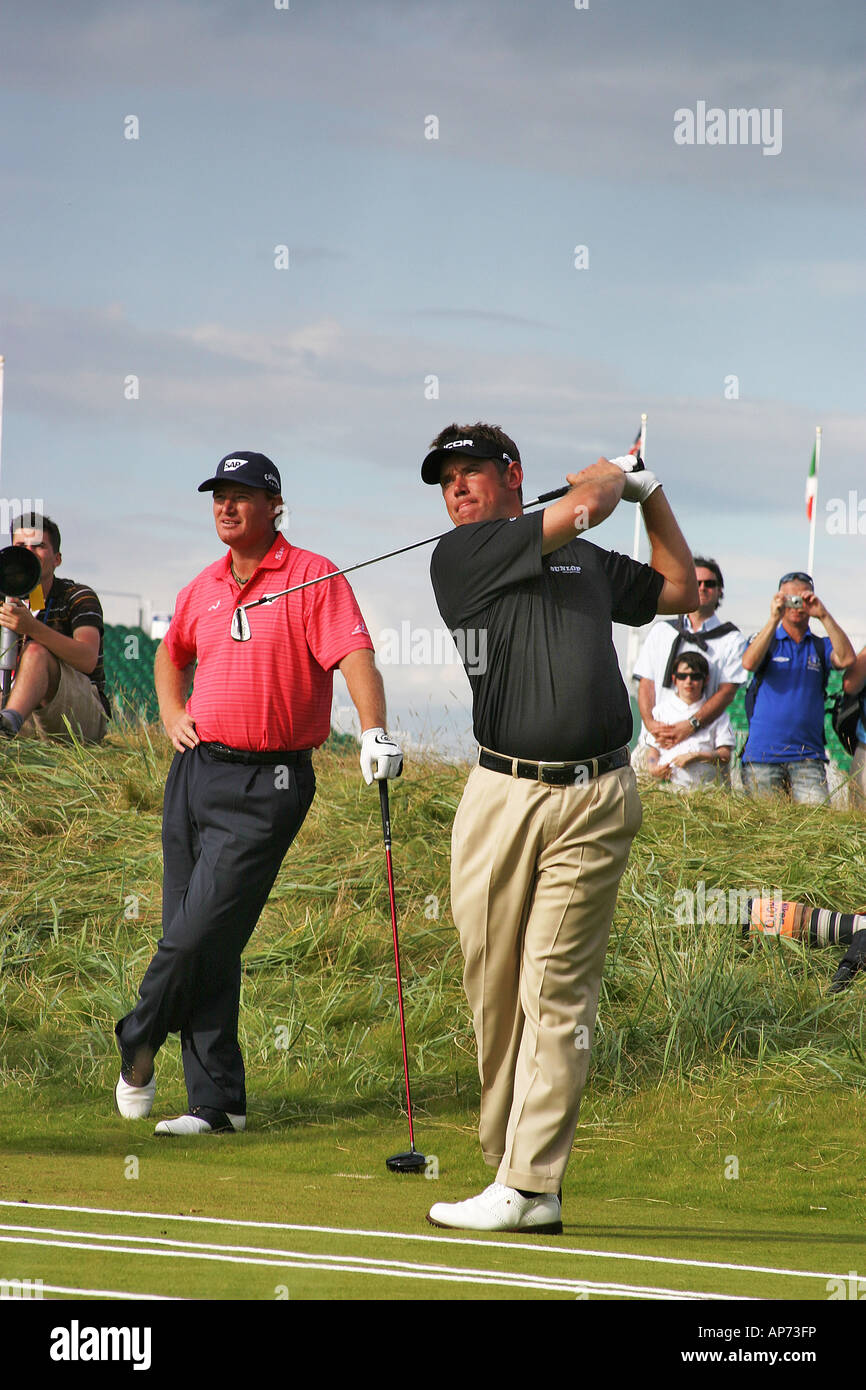Lee Westwood (right) and Ernie Els (left Stock Photo - Alamy