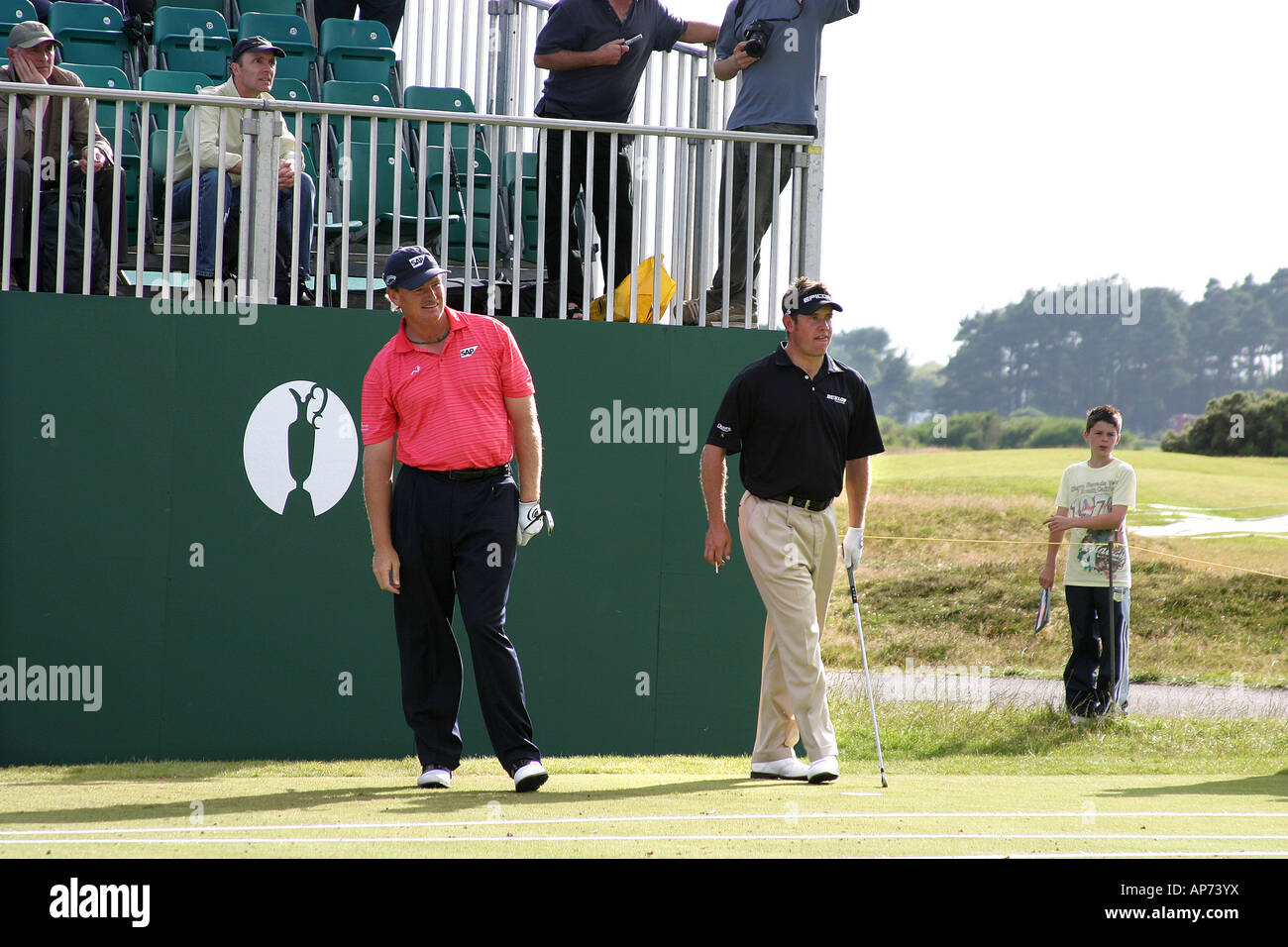 Lee Westwood (right) and Ernie Els (left Stock Photo - Alamy