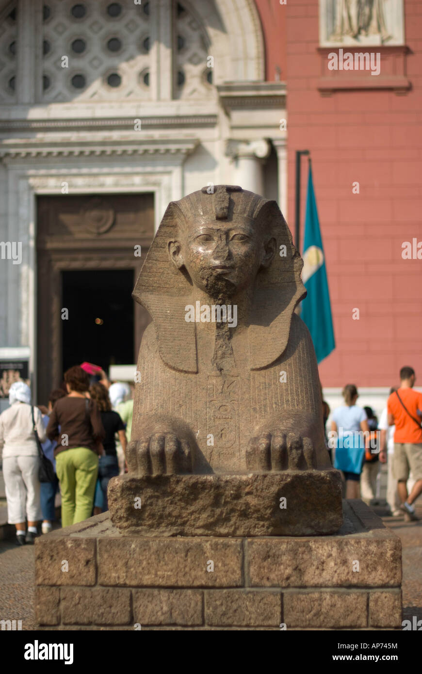 Sphinx outside Cairo museum of antiquities Stock Photo - Alamy