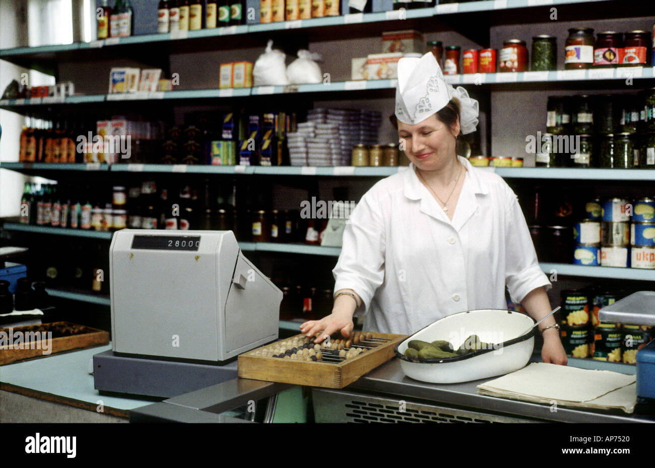 Russian Shop Keeper Stock Photo - Alamy