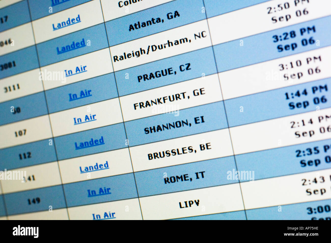 airport departure and arrival monitor screens Stock Photo - Alamy