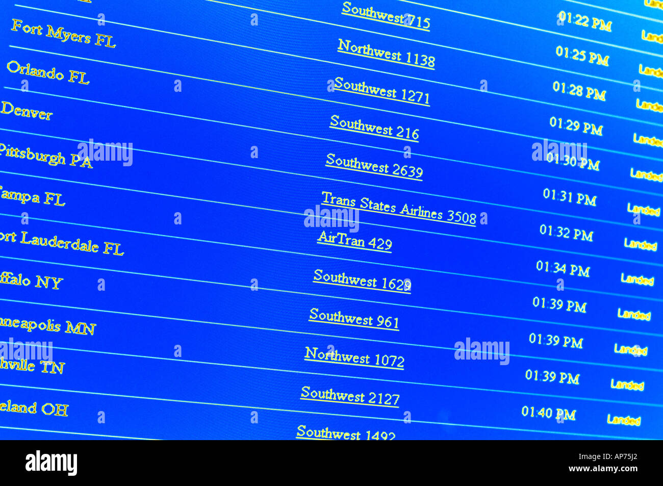 airport departure and arrival monitor screens Stock Photo - Alamy