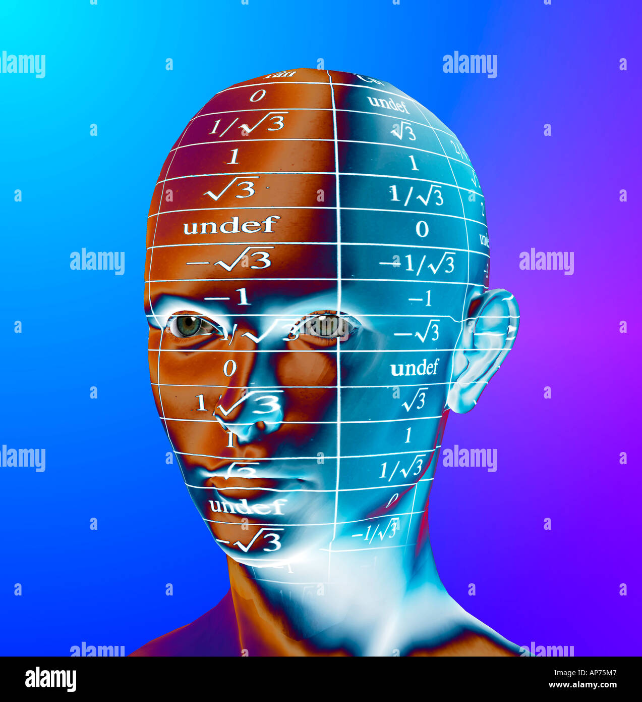 computer generated robot female head in 3D Stock Photo - Alamy