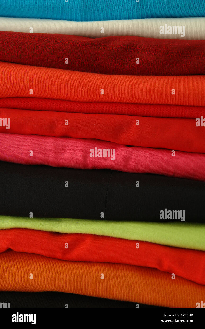 pile of cloth with several colors Stock Photo - Alamy