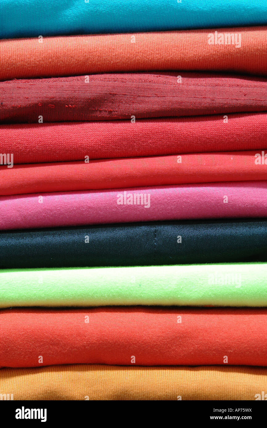 pile of cloth with several colors Stock Photo - Alamy