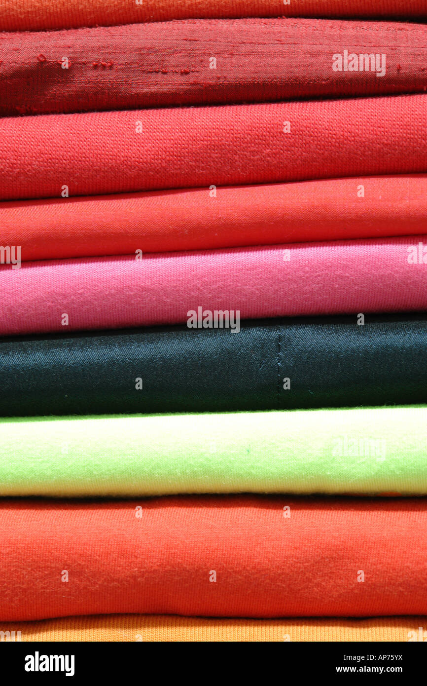 pile of cloth with several colors Stock Photo - Alamy