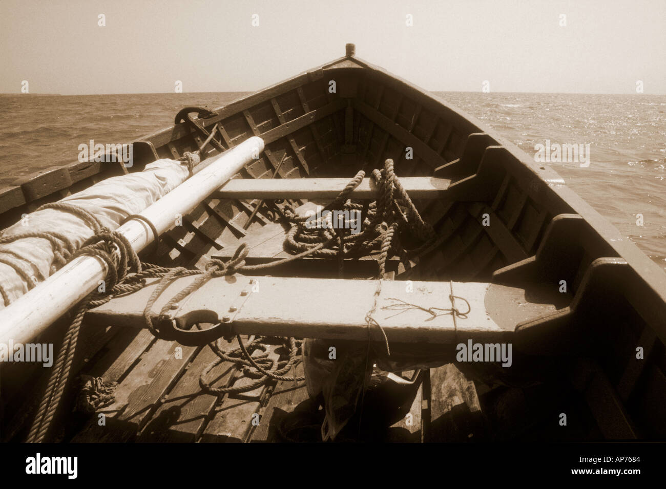 A 19ft clinker sailing punt at Balurgan County Lough Ireland Europe ...
