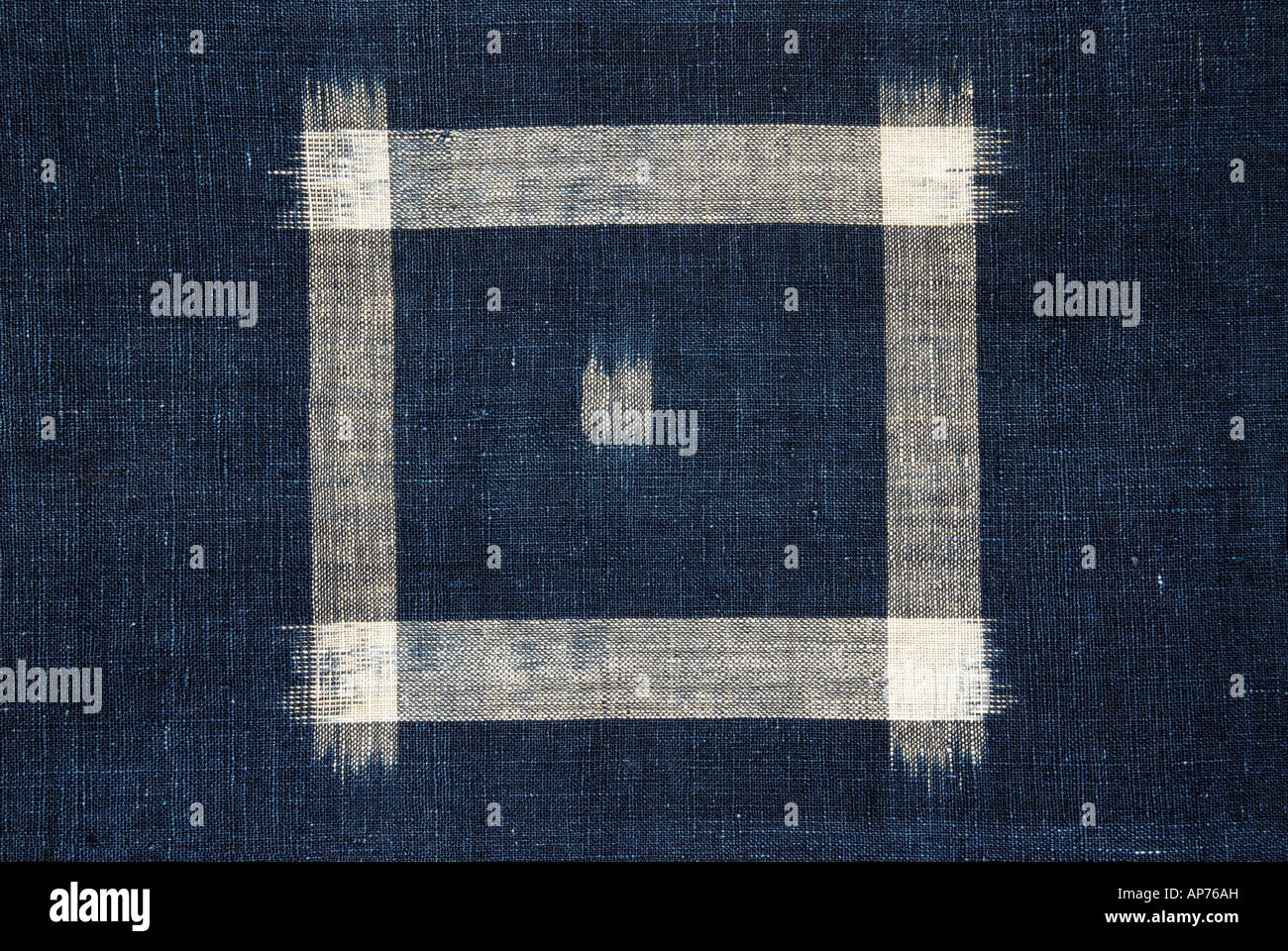 Detail of an indigo dyed ikat kasuri fabric from Japan Stock Photo - Alamy