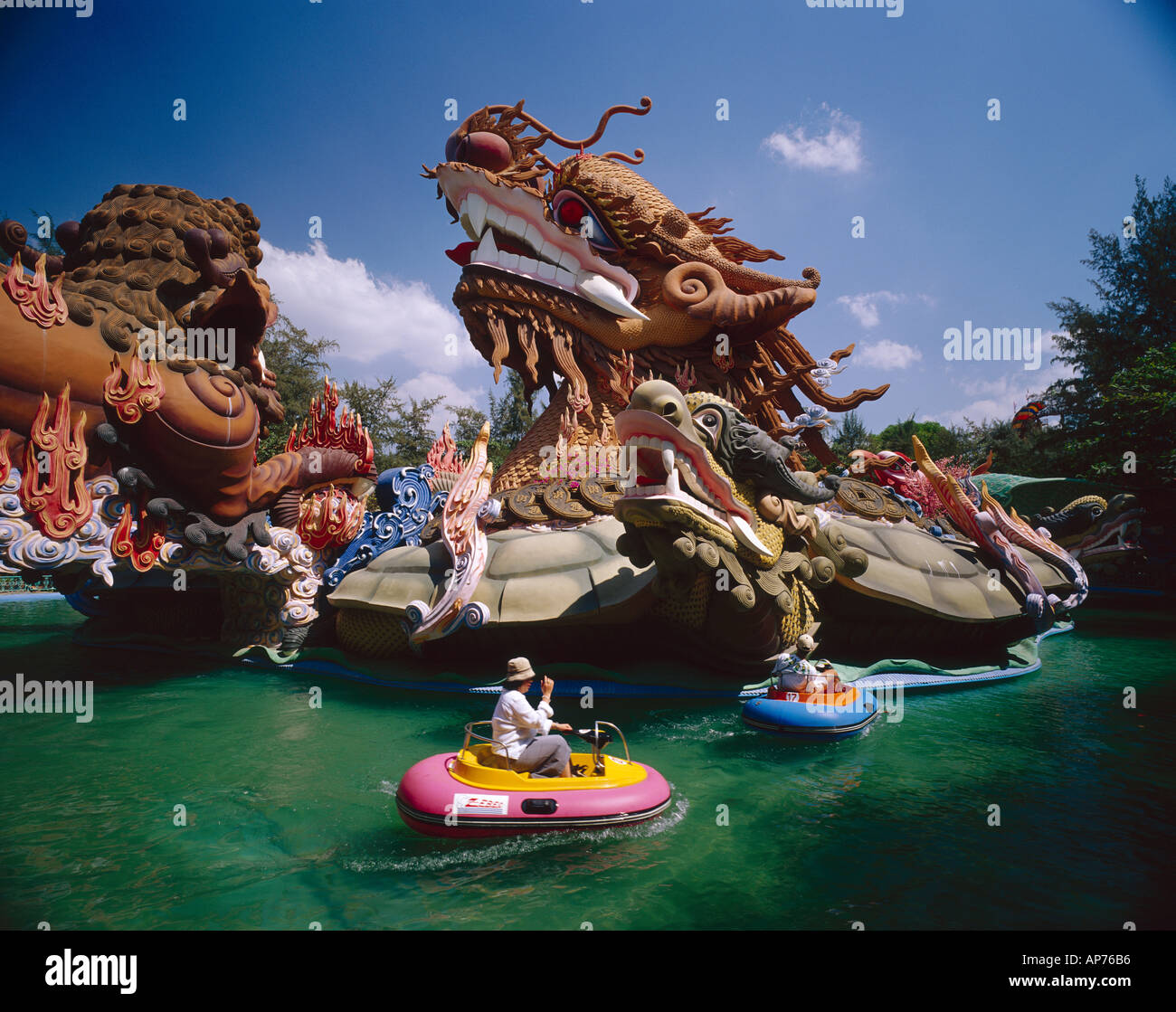 Vietnam near Saigon Thu Duc District Suoi Tien Park with tourists in ...