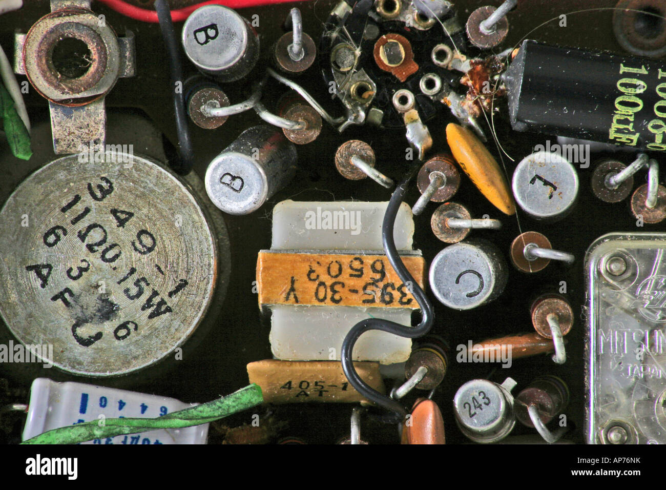Close Up View of the Internal Workings of a Transistor Radio Stock ...