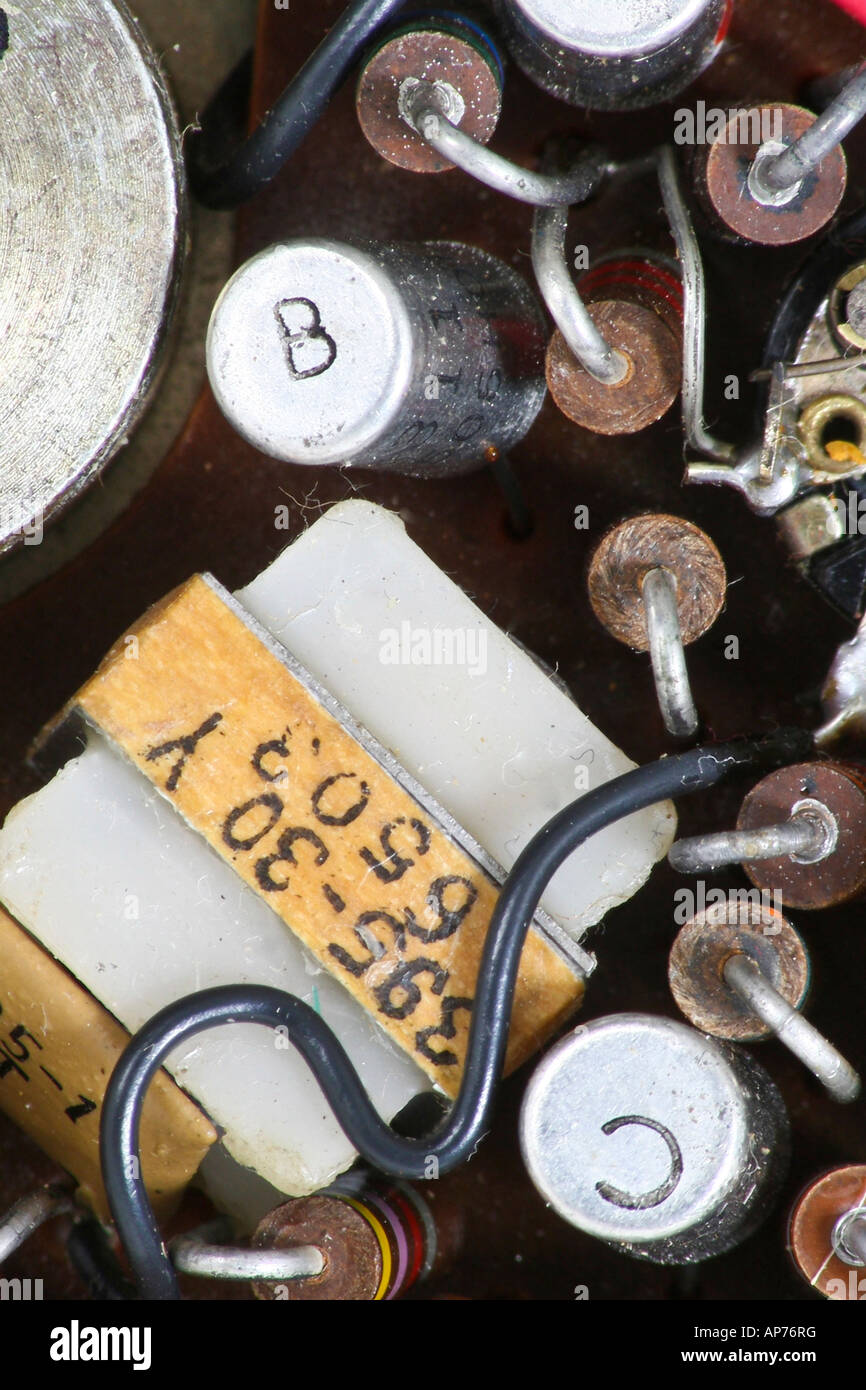Close Up View of the Internal Workings of a Transistor Radio Stock ...
