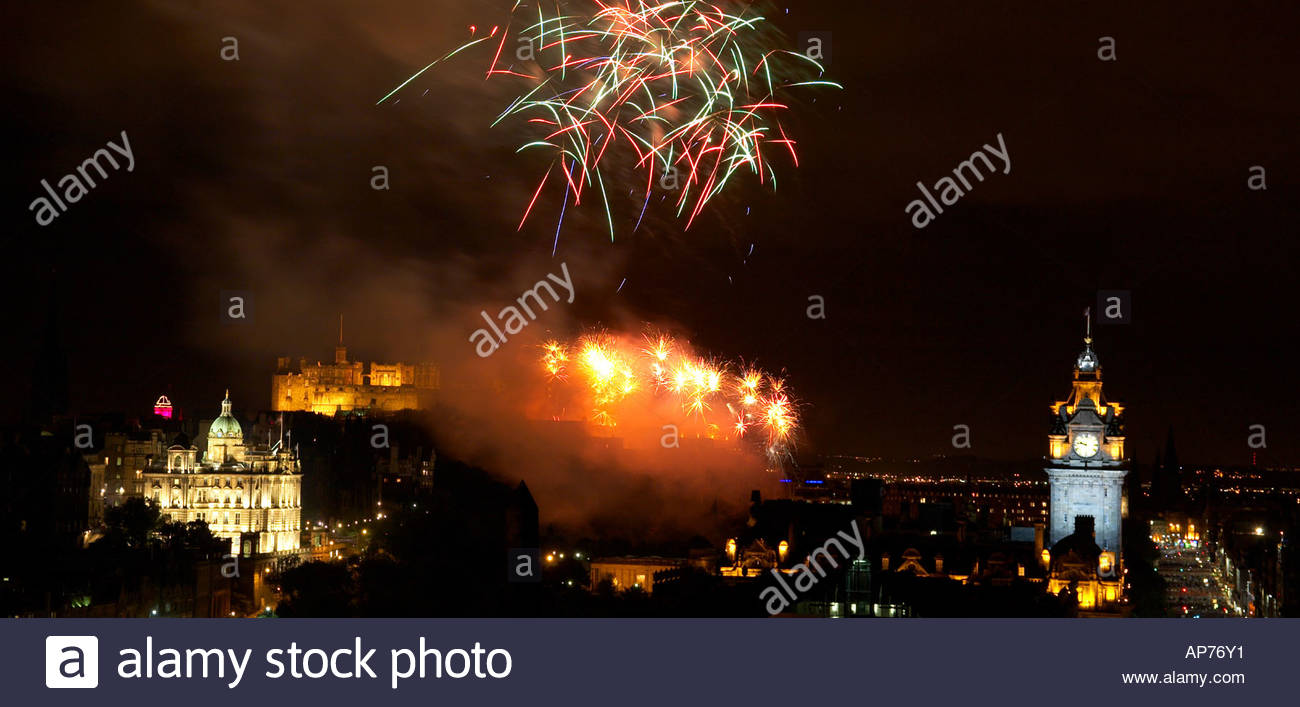 Edinburgh Festival Firework display, SCOTLAND Stock Photo - Alamy