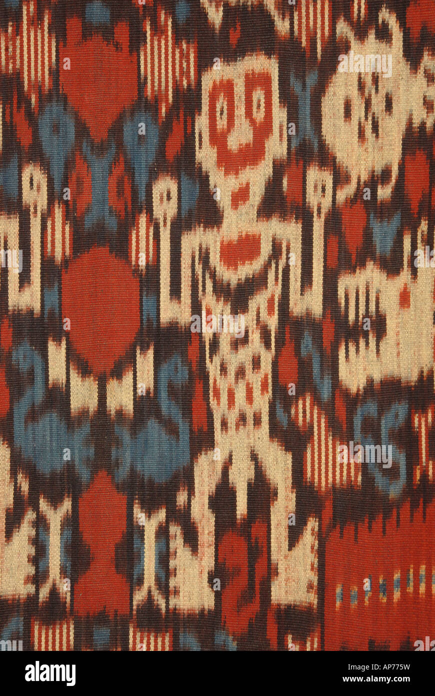 Detail of a warp ikat decorated hinggi from Sumba Indonesia Stock Photo ...