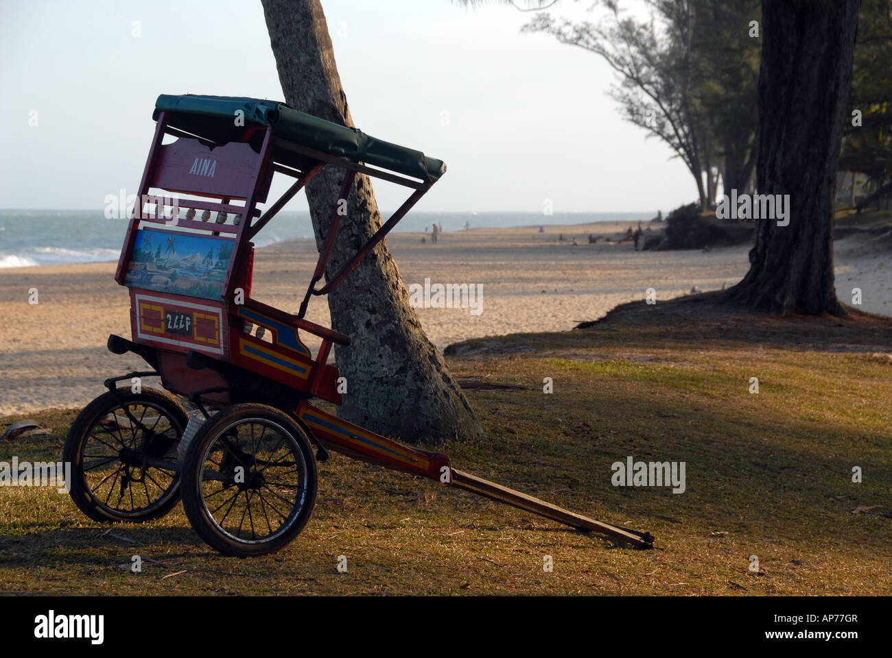 Rickshaw by the beach, Manakara, Eastern Madagascar Stock Photo - Alamy
