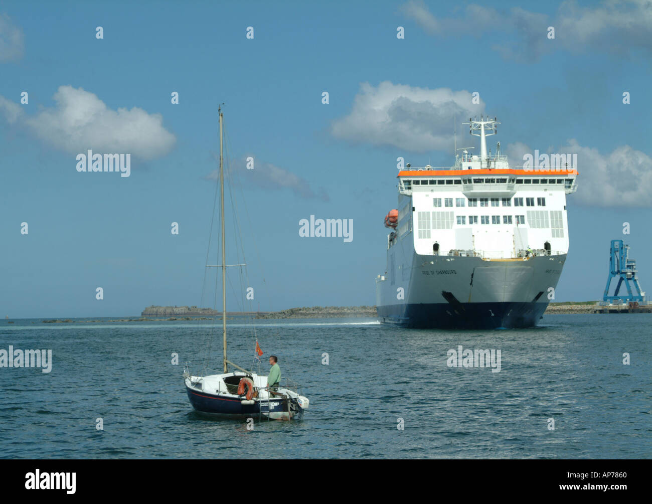 Pride of Cherbourg Manoeuvering in Cherbourg Harbour Stock Photo - Alamy