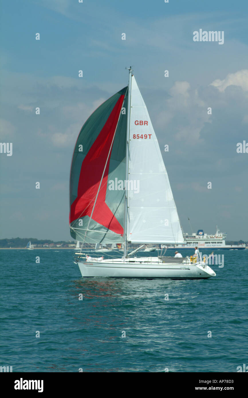 Yacht in the Solent England Stock Photo - Alamy