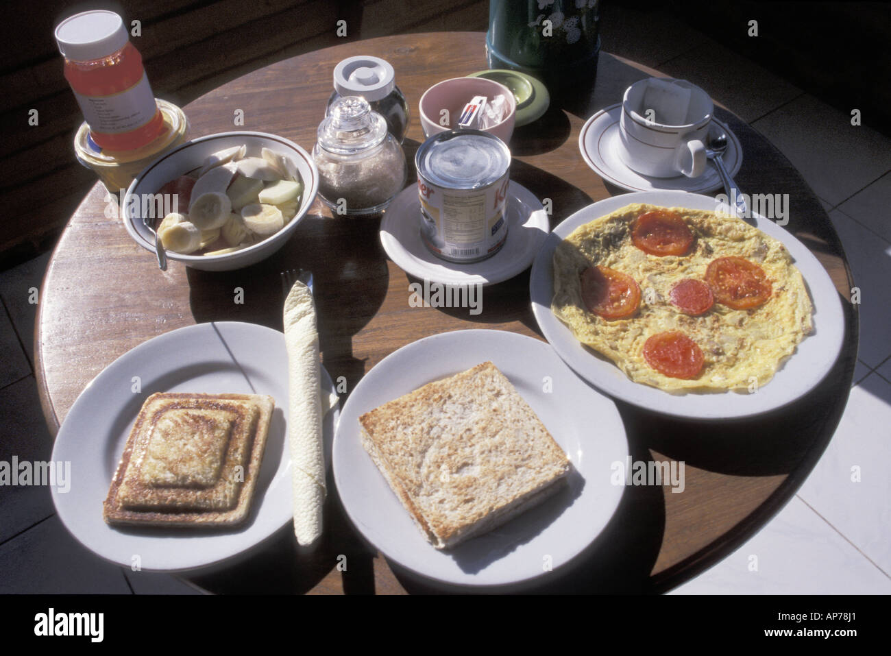Balinese Breakfast in the Morning Sun Stock Photo - Alamy