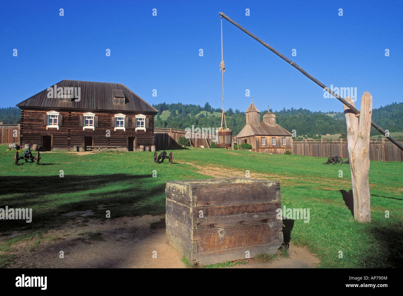 Water well and the main grounds at Fort Ross Fort Ross State Historic ...