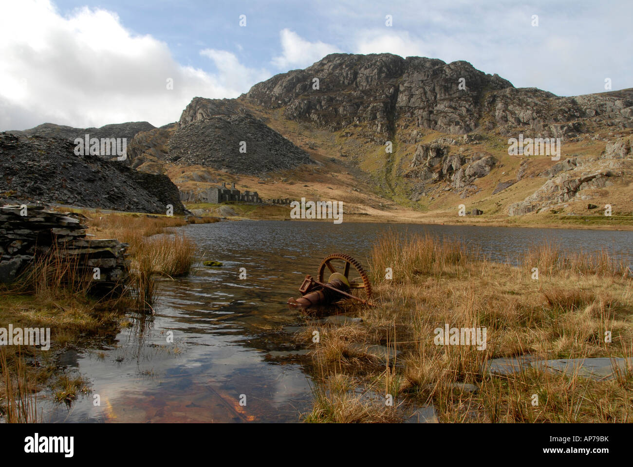 Building Ruins Cwm Orthin Snowdonia Stock Photo - Alamy