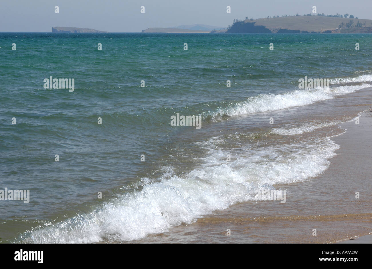 Sandy beach on Olkhon Island on Lake Baikal in Siberia, Russia Stock ...