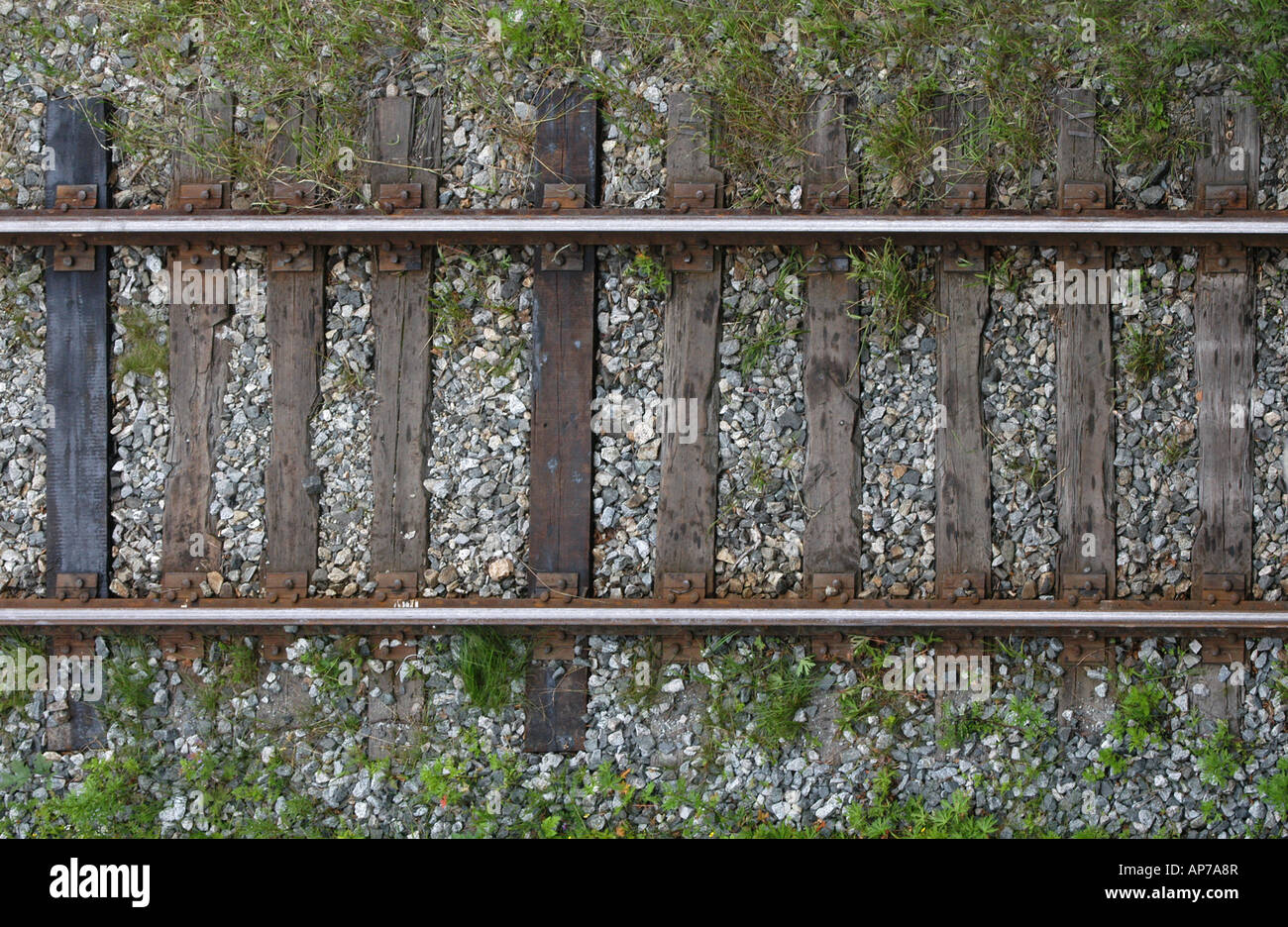 Frontal view of a section of an old railroad Stock Photo - Alamy