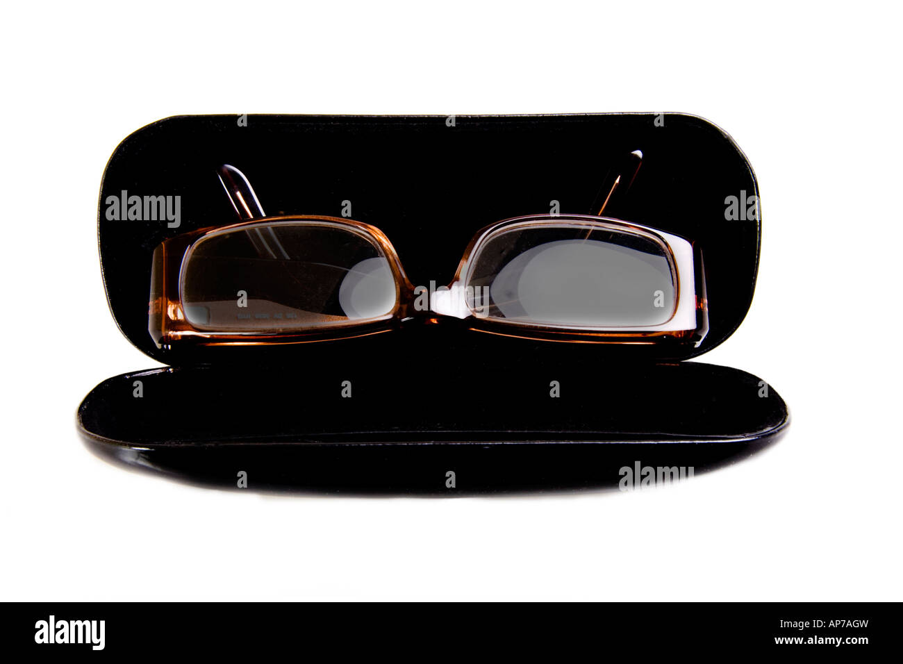 Glasses in a case Stock Photo - Alamy