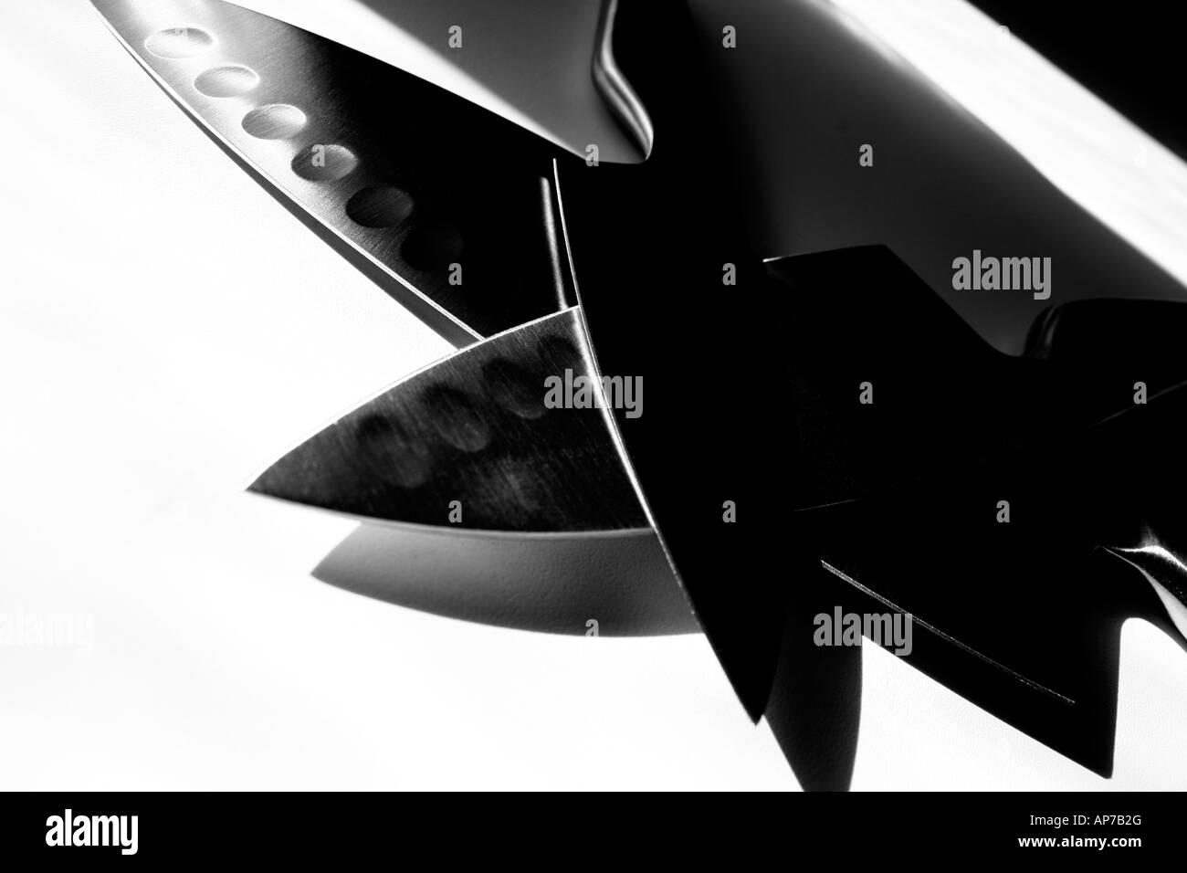 metal chef knives Stock Photo - Alamy