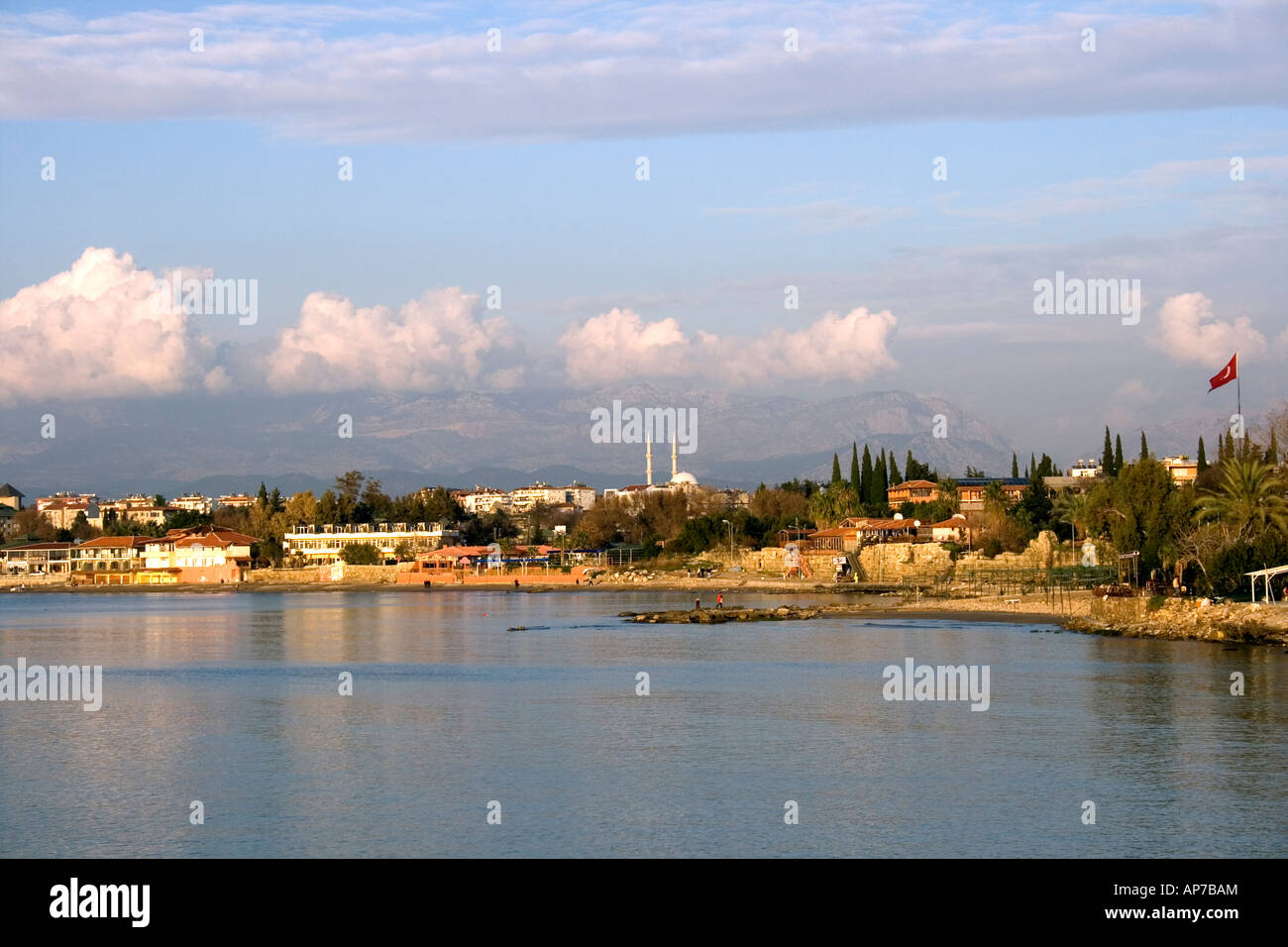 Seafront and Shoreline of Side at sunset Stock Photo - Alamy