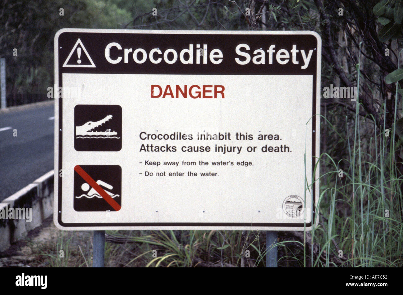 Crocodile Danger Warning Sign in Kakadu National Park, Northern ...