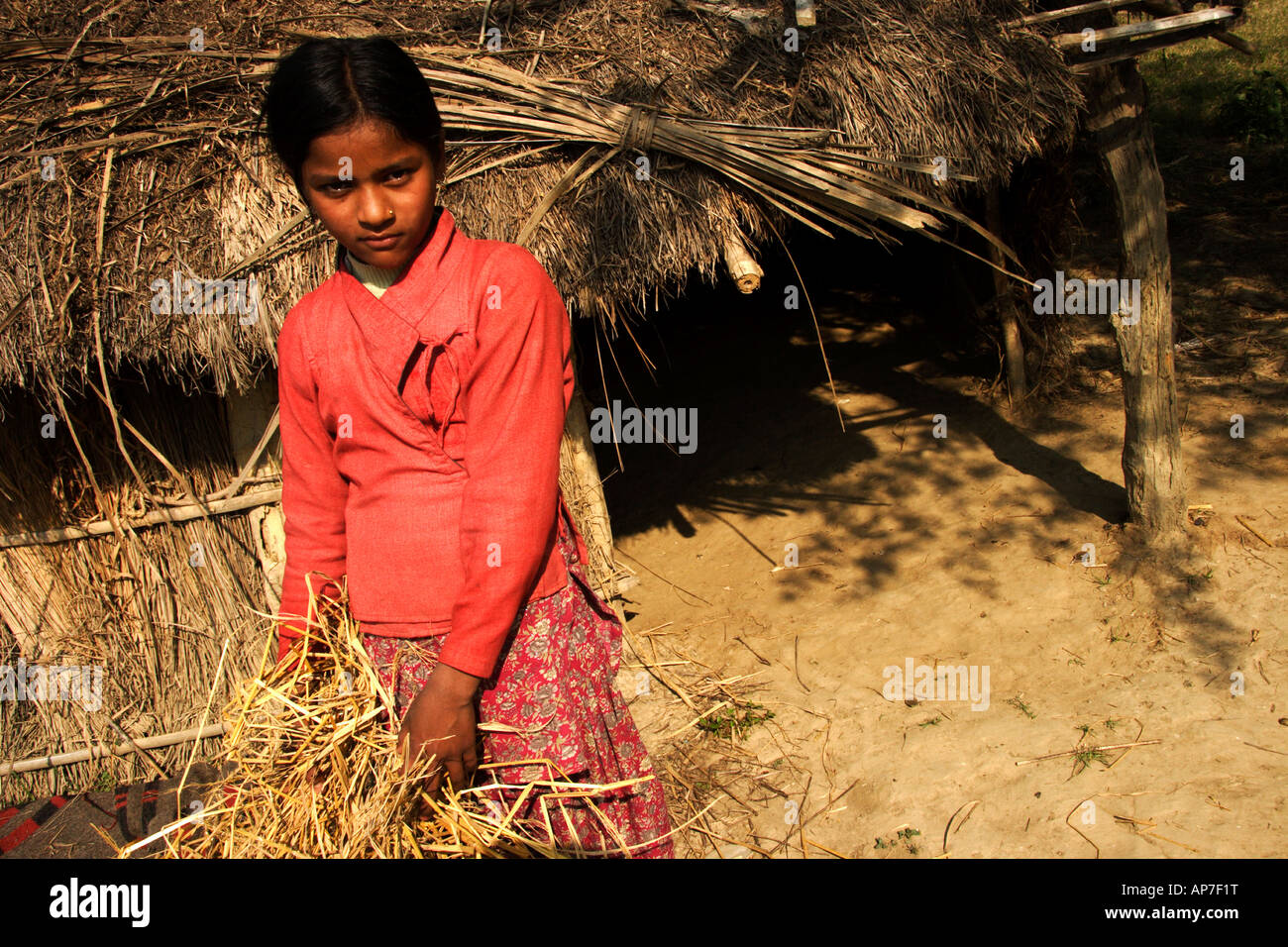 Girl in Tarai village Nepal Stock Photo - Alamy