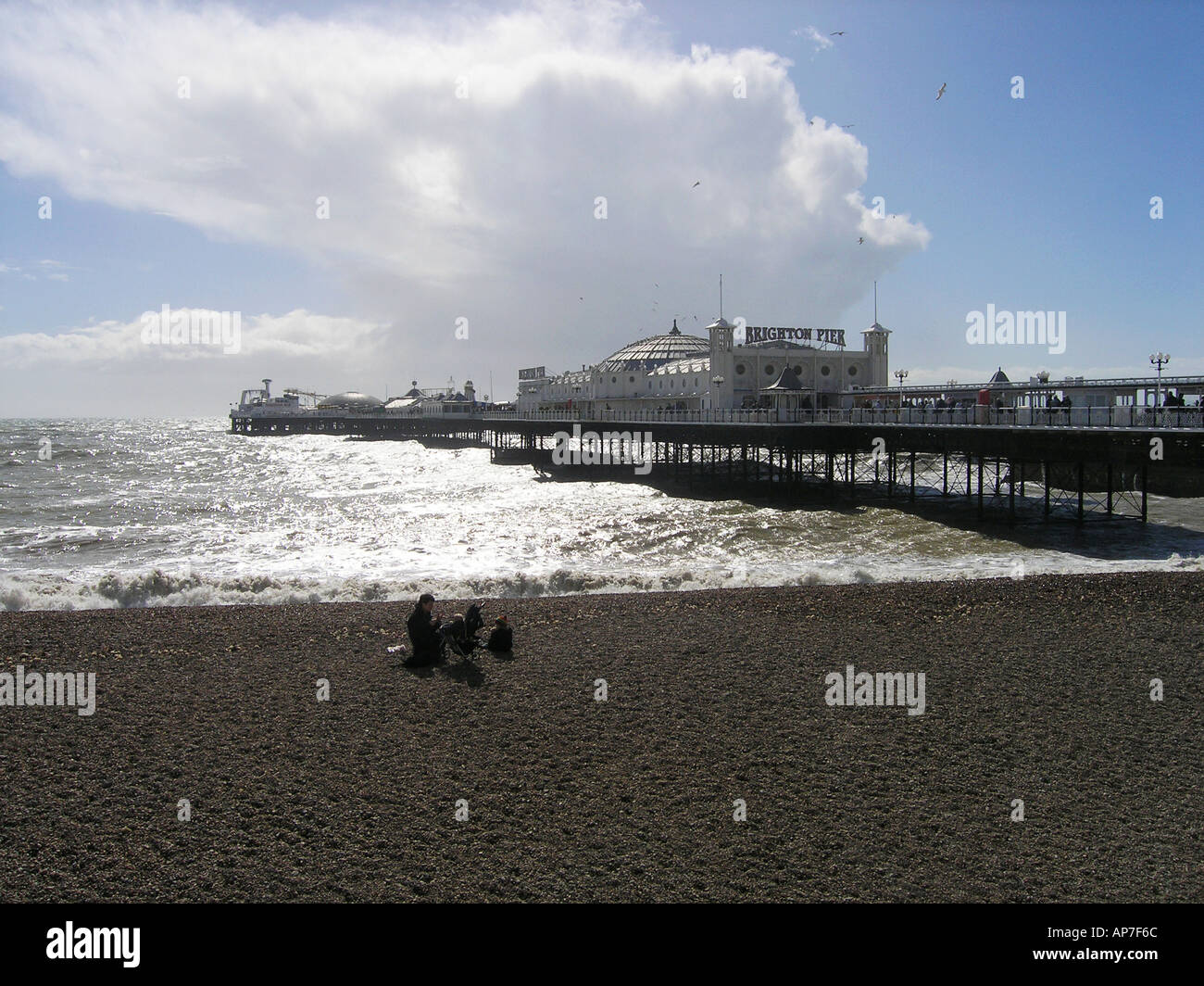 Brighton Pier on a blustery Spring day Sussex UK Stock Photo - Alamy