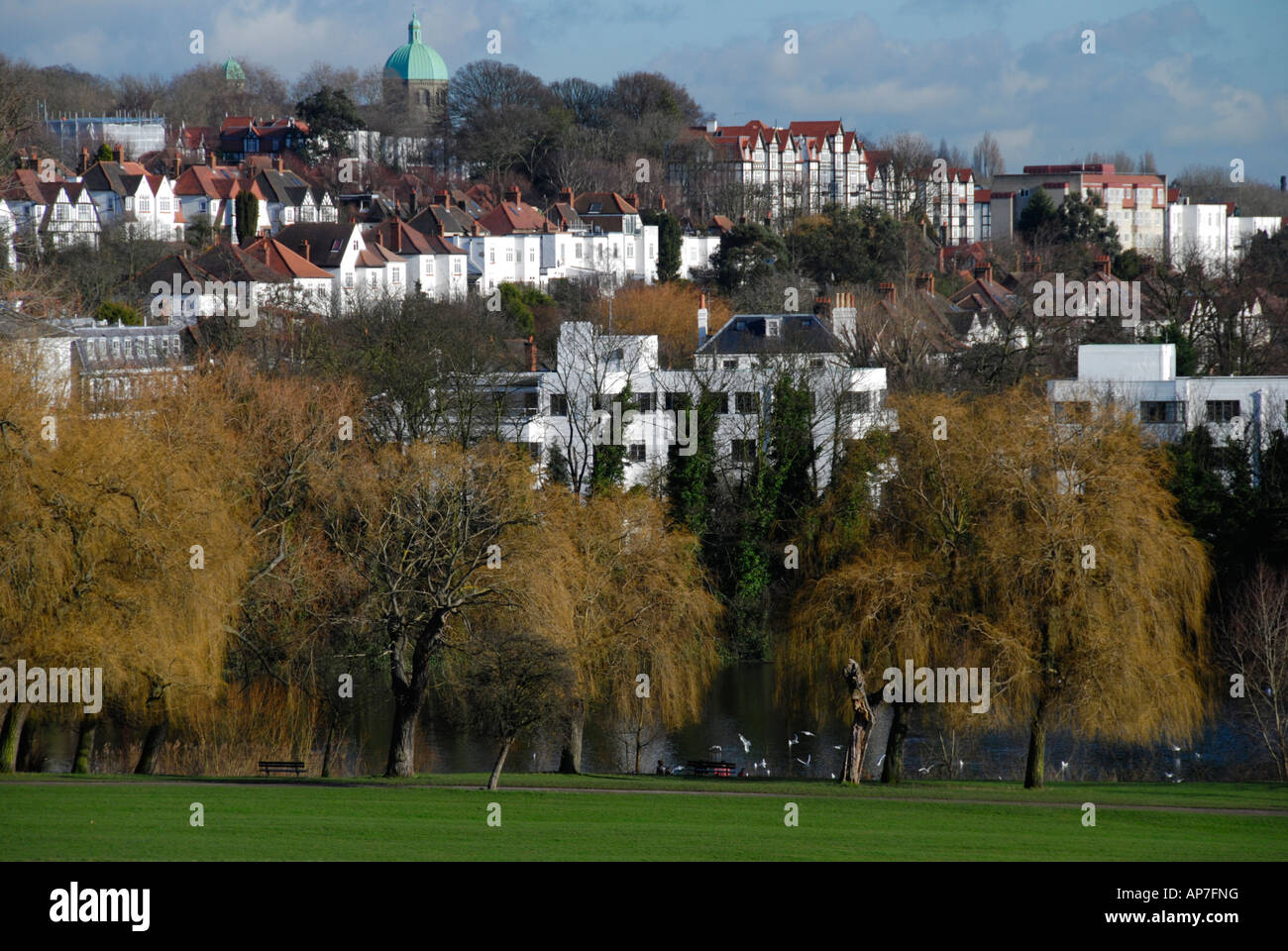 View towards Highgate from Hampstead Heath London England Stock Photo ...