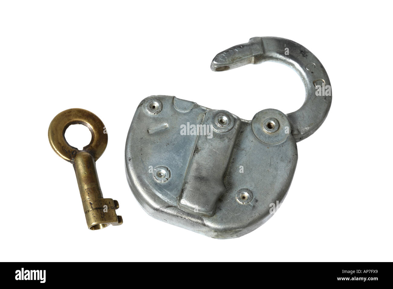Antique Padlock with Key Stock Photo - Alamy
