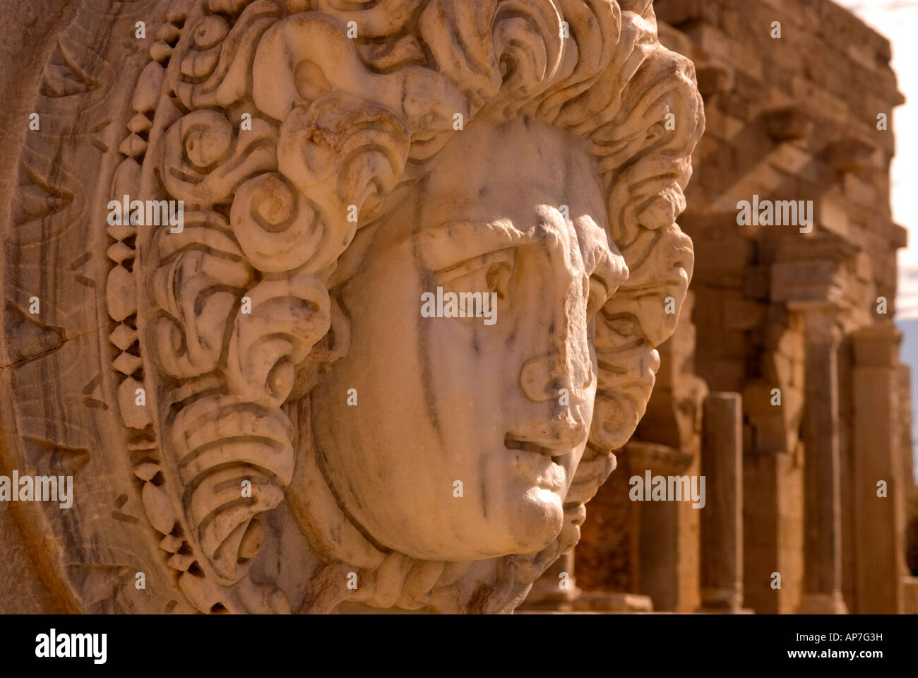 Medusa head Severan Forum Leptis Magna Libya Stock Photo - Alamy