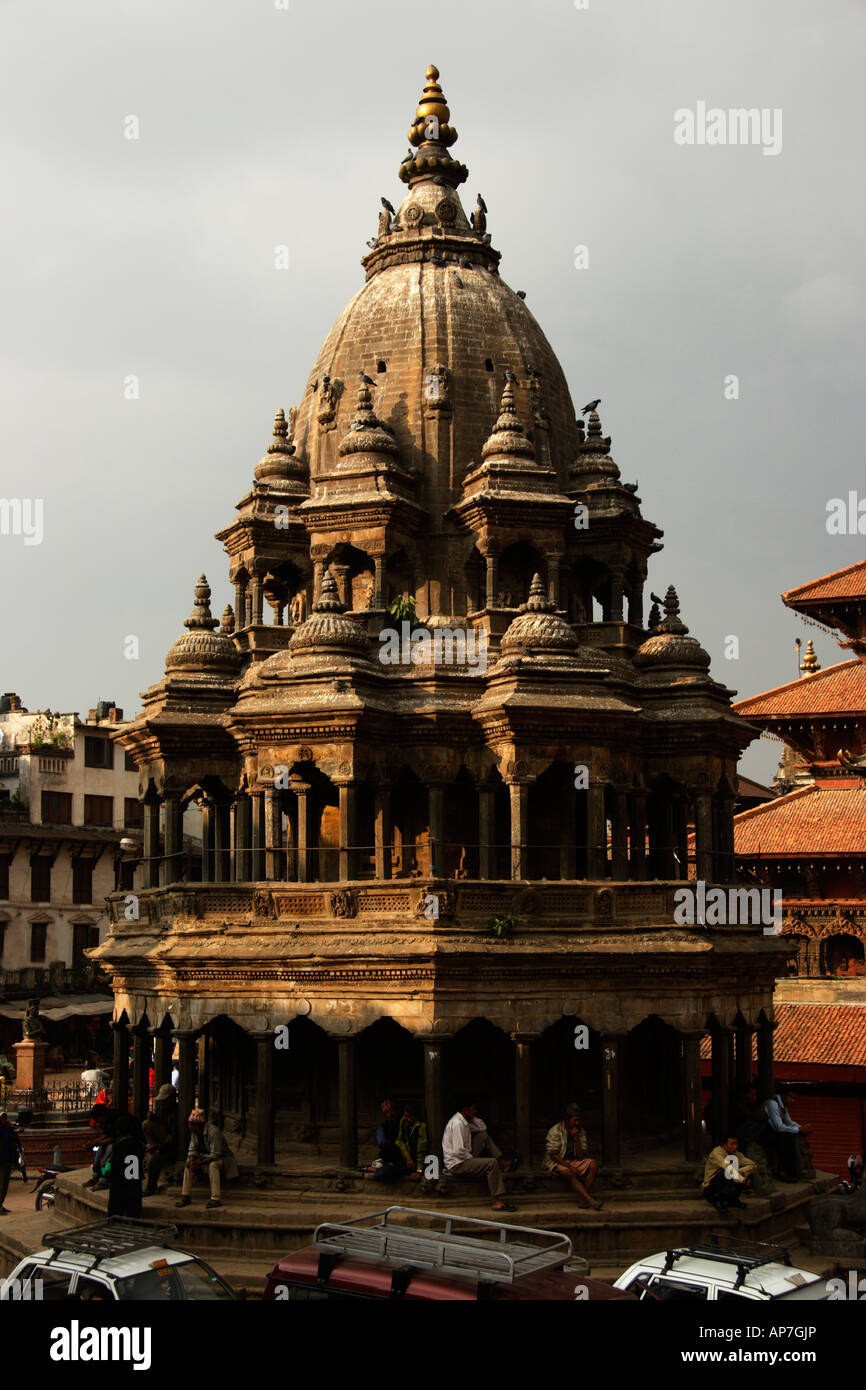 Octagonal temple dedicated to Krishna, on Patan Durbar Square Stock ...