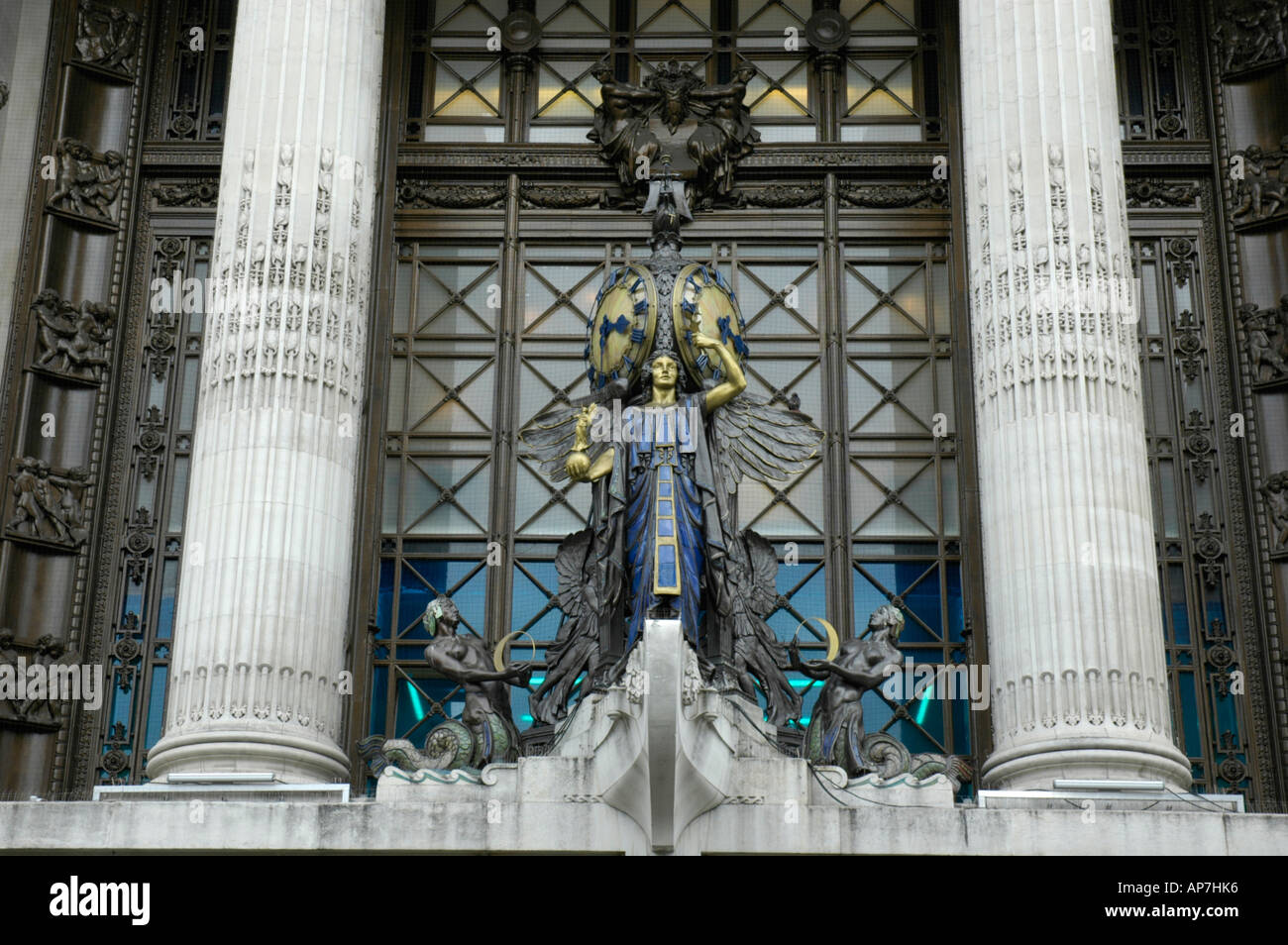 Statue above Selfridges department store Oxford Street London UK Stock ...