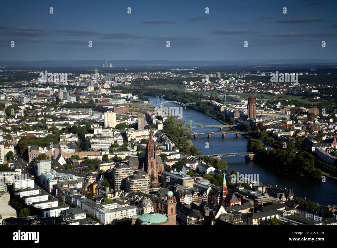 View from Main Tower, Frankfurt looking east Stock Photo - Alamy
