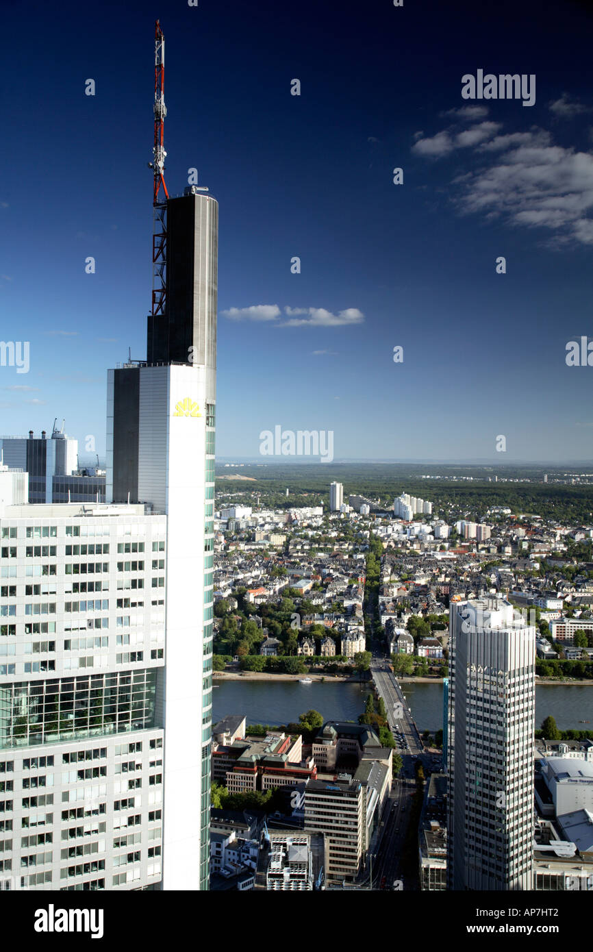 View from the top of Main Tower, Frankfurt looking east Stock Photo - Alamy