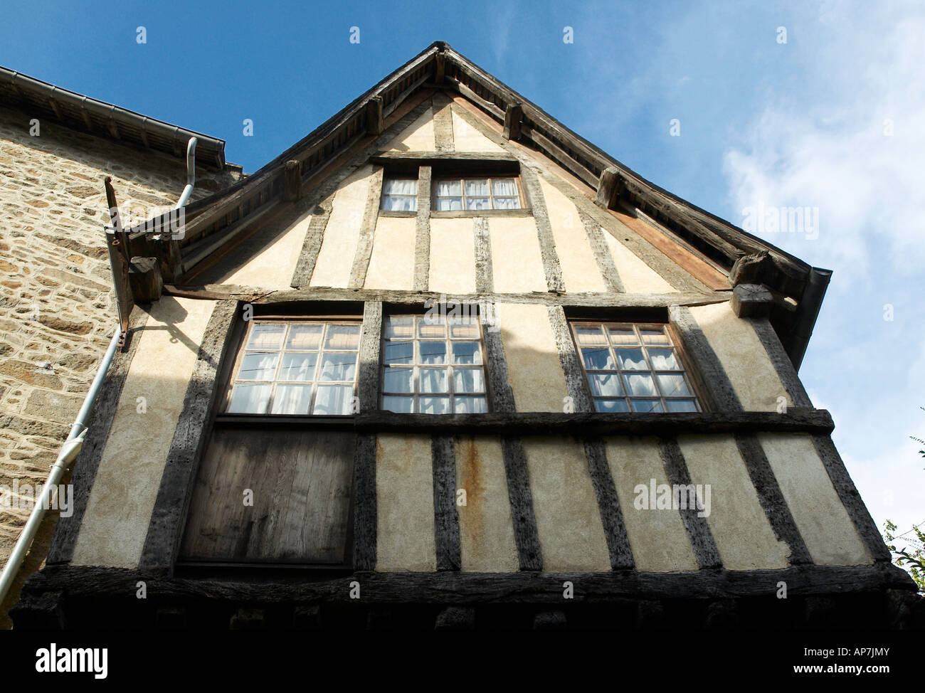 An old breton house facade Stock Photo - Alamy