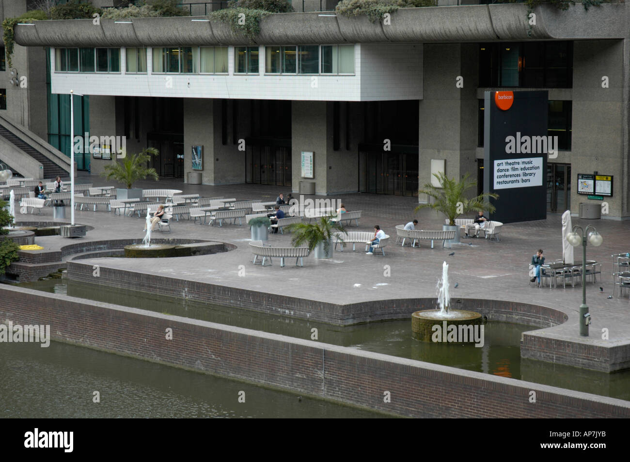 Barbican Centre and courtyard London UK Stock Photo - Alamy