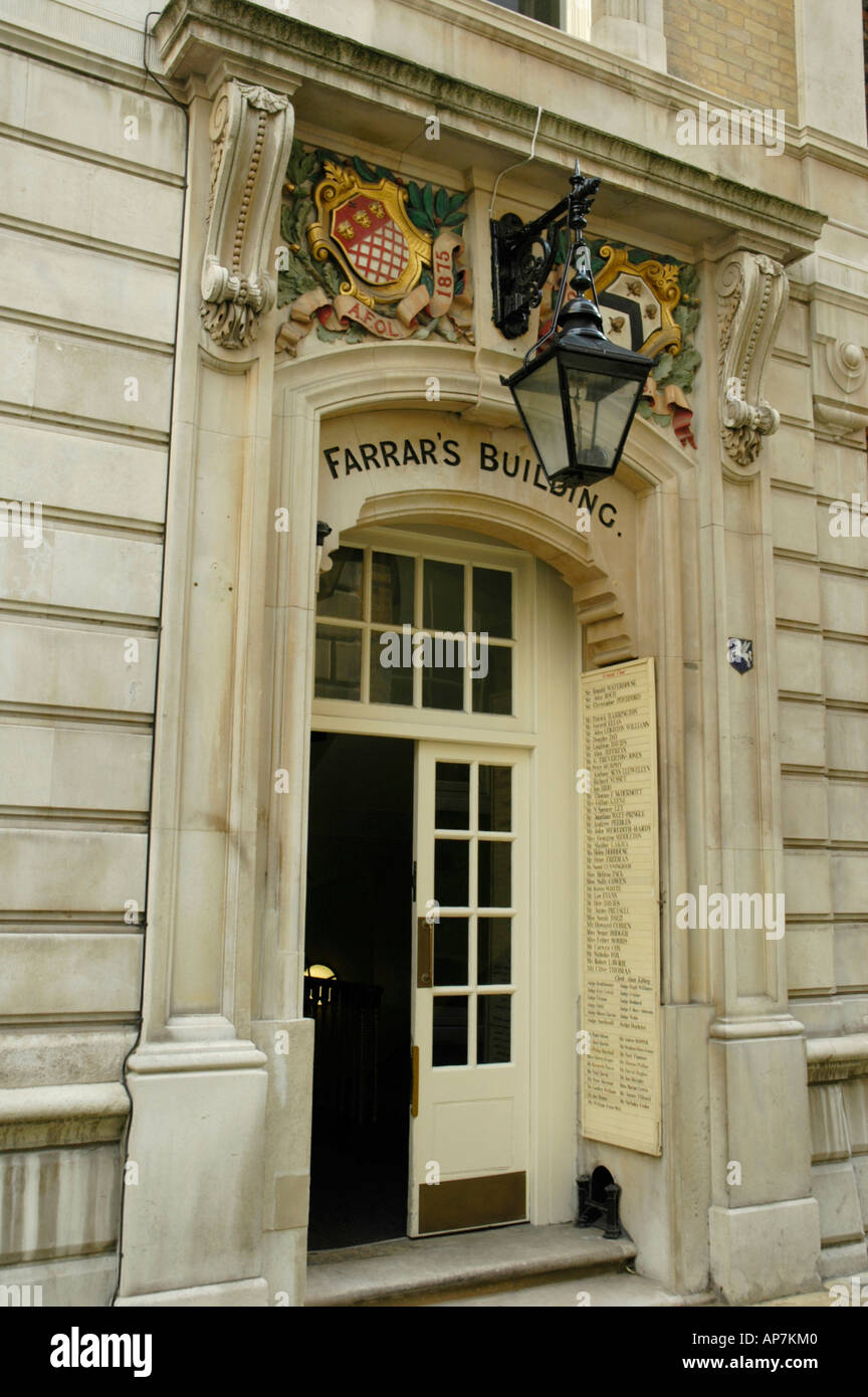 Entrance to legal chambers in Farrar's Building at the Inns of the ...