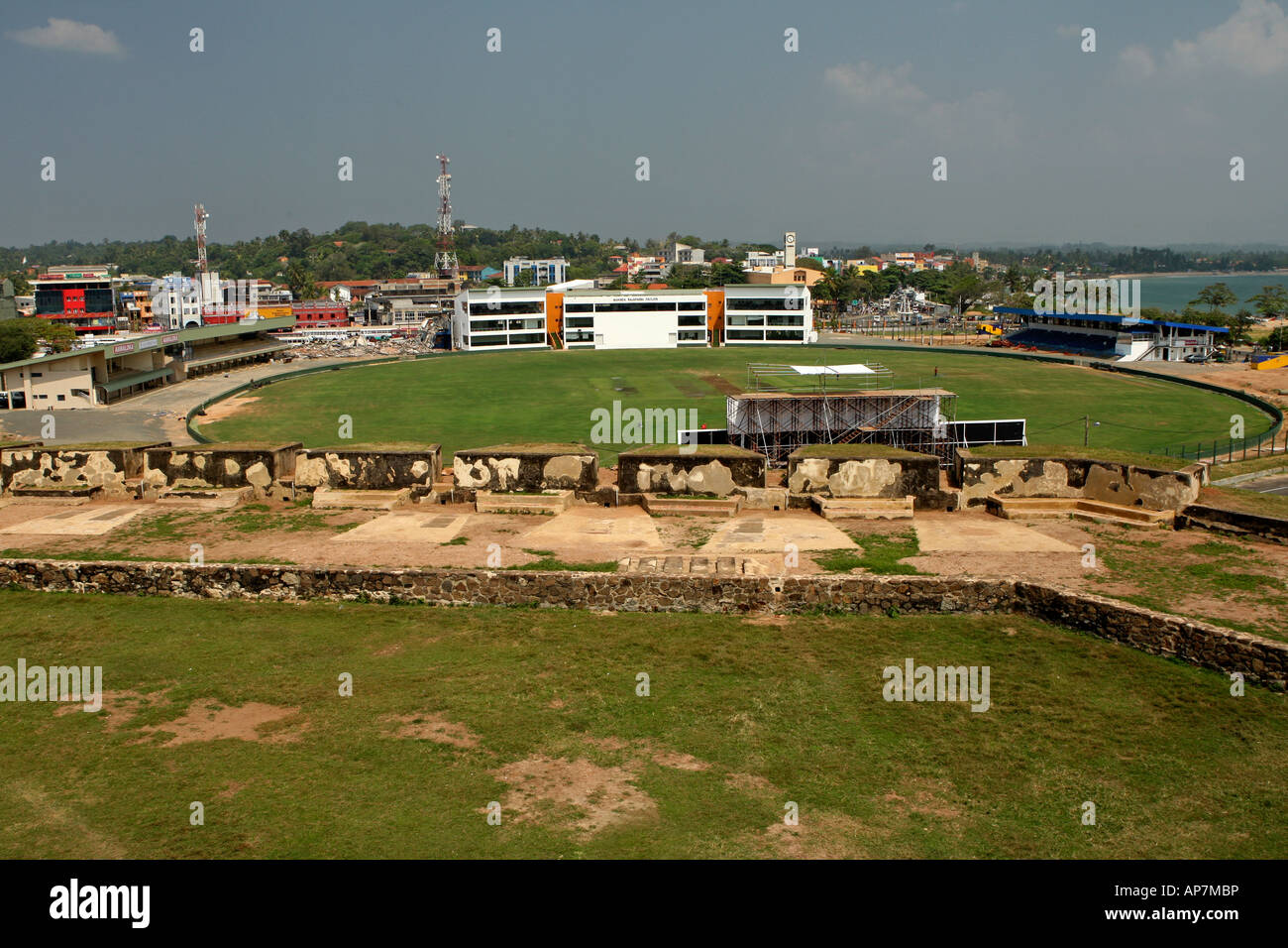 Views from ramparts Galle International Stadium Galle fort Sri Lanka ...