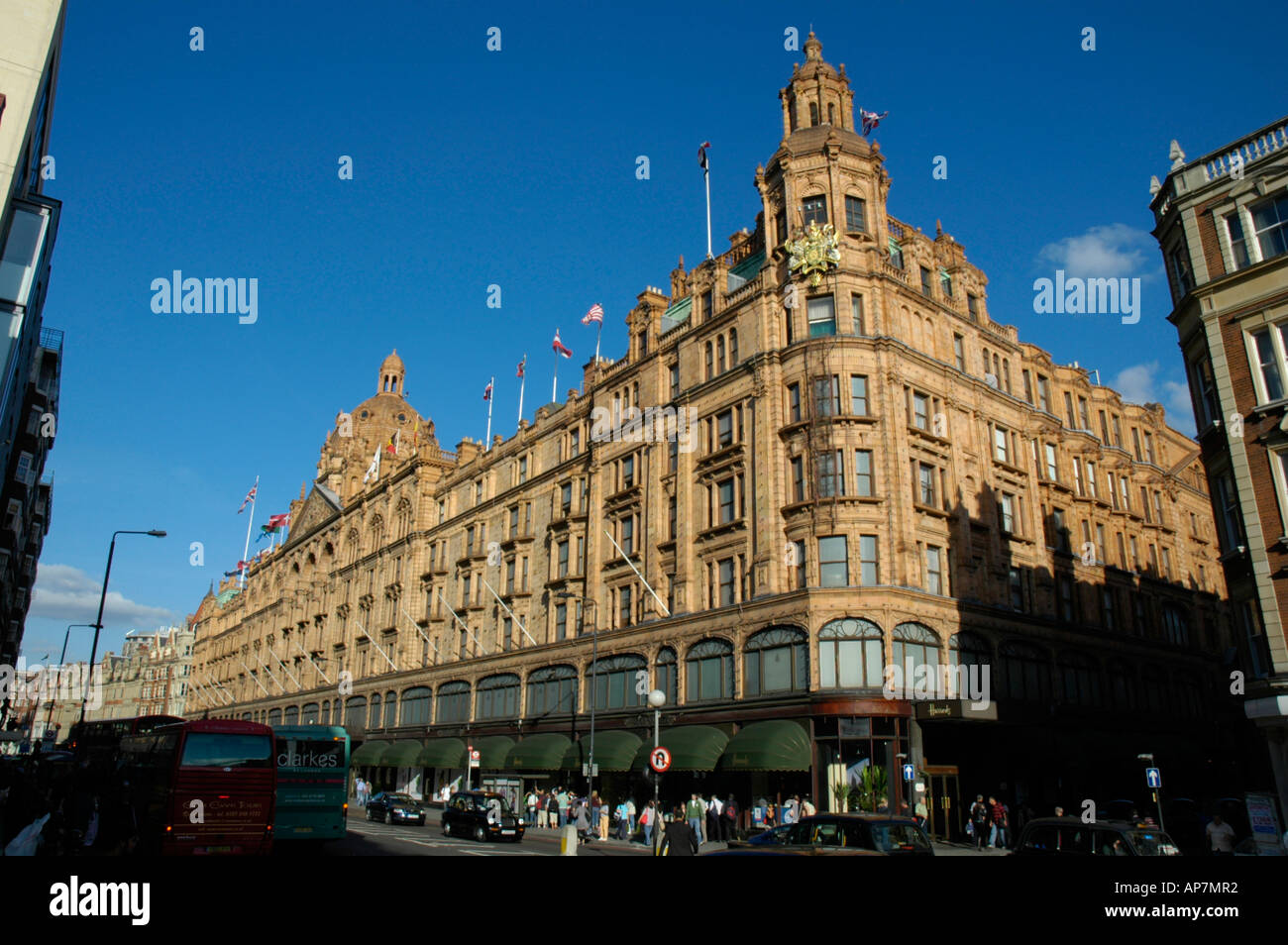 Wide angle view of Harrods department store London England Stock Photo ...