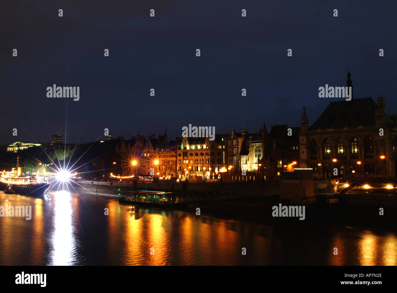City of London night cityscape showing the glow of city buildings ...