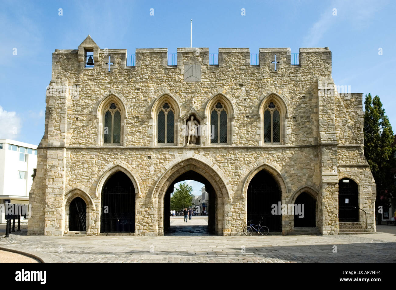 The stone parapets and rooms above the formidable Bargate, the medieval ...