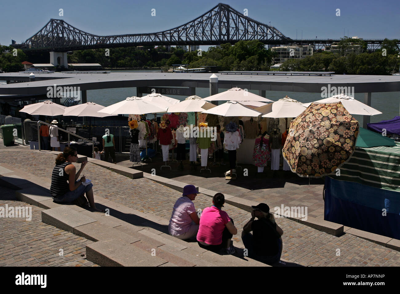 Riverside market and Story bridge, Brisbane, Queensland, Australia ...