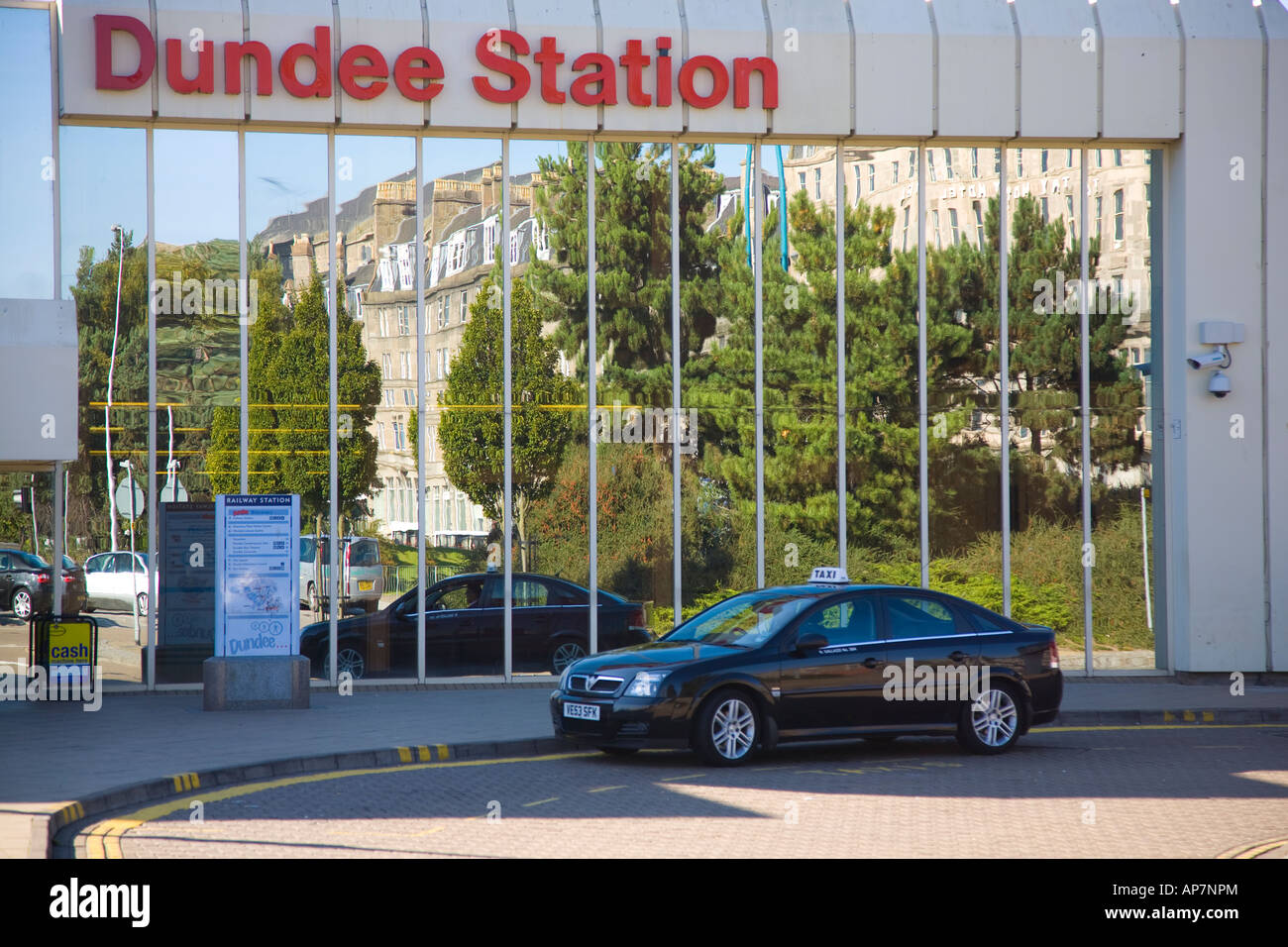 Taxi stand at Dundee Railway Station - Scottish city centre Tayside ...